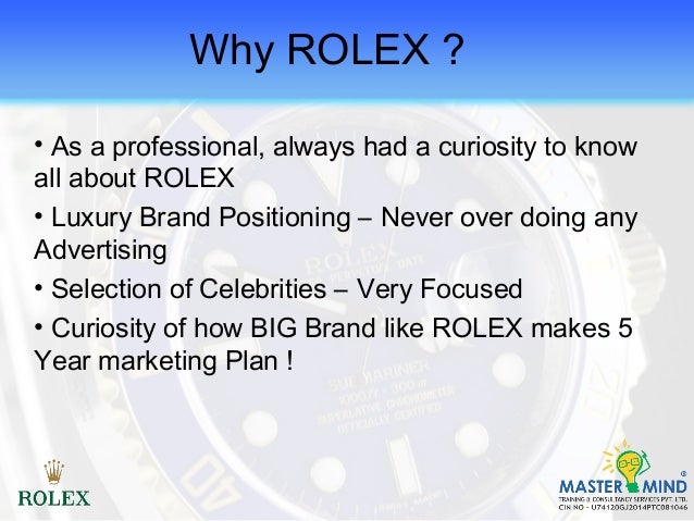 Rolex Marketing Plan - Detailed Study