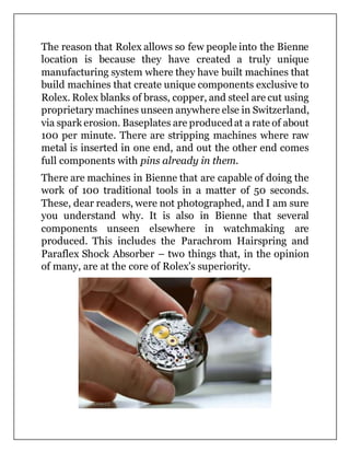 Rolex Wrist Watch production management lab by akshay sinha | DOCX