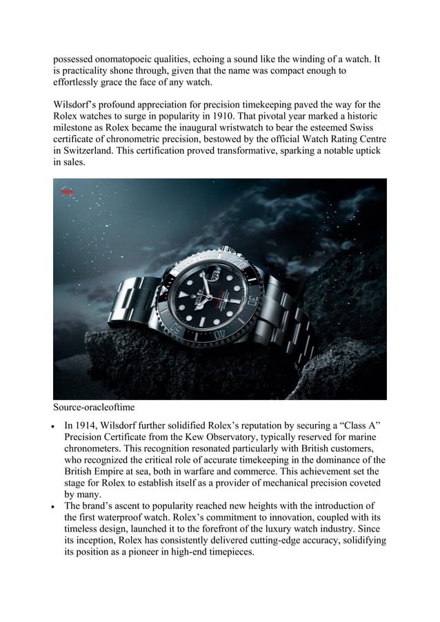 Rolex Watches.pdf | Business | Business and Finance