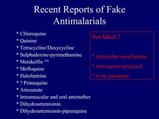 Fake antimalarials and public health | PPT