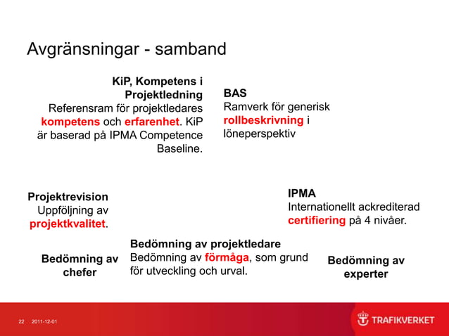 "Bedömning av projektledare", Rolf Lundgren (Trafikverket) | PPTX