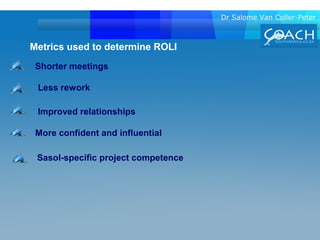 Coaching - Return on learning investment. Salome van Coller | PPT