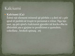 Roli i elementeve ne organizmin tone | PPT