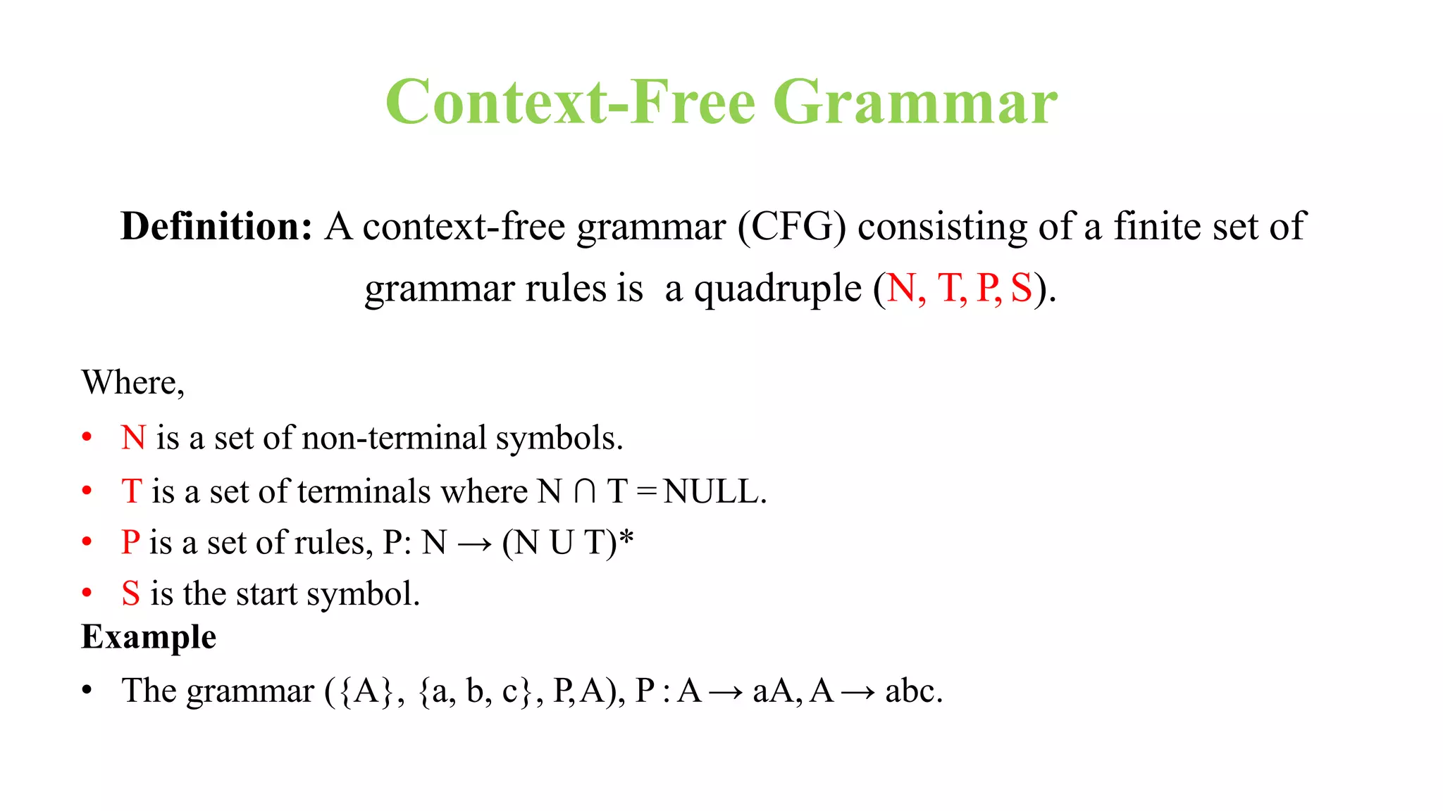 CONTEXT FREE GRAMMAR | PPTX