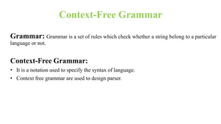 CONTEXT FREE GRAMMAR | PPTX