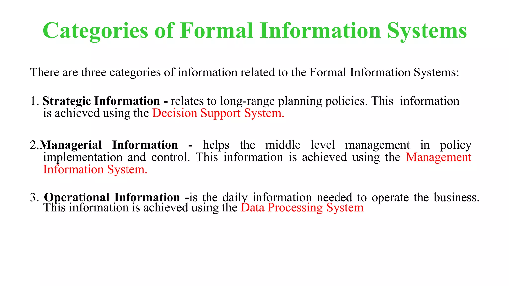 FORMAL & INFORMAL INFORMATION SYSTEM | PPTX