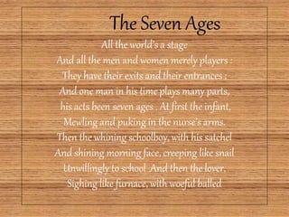 the seven ages | PPT