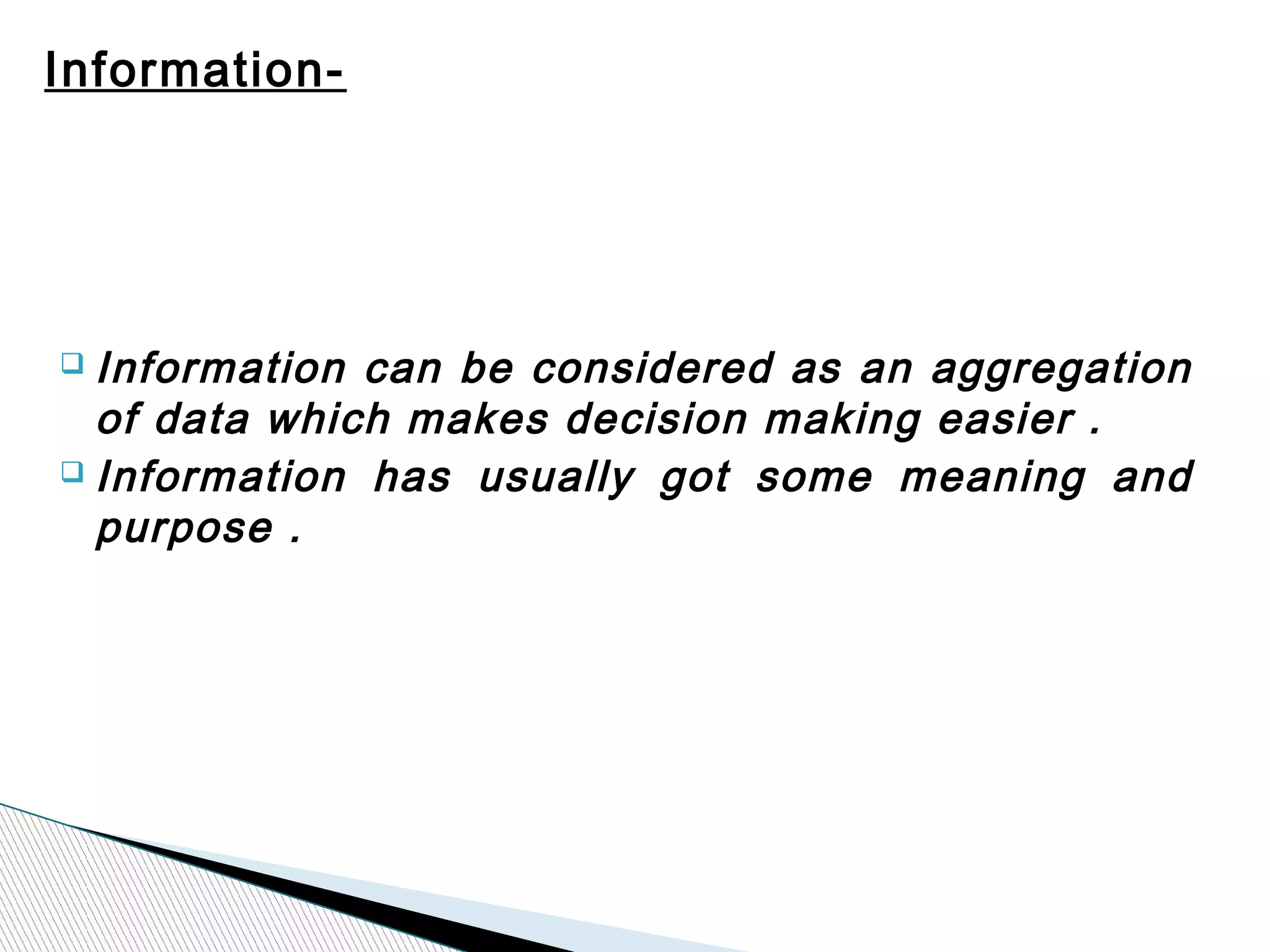 Data, information and knowledge | ODP