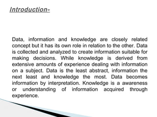 Data, information and knowledge | ODP