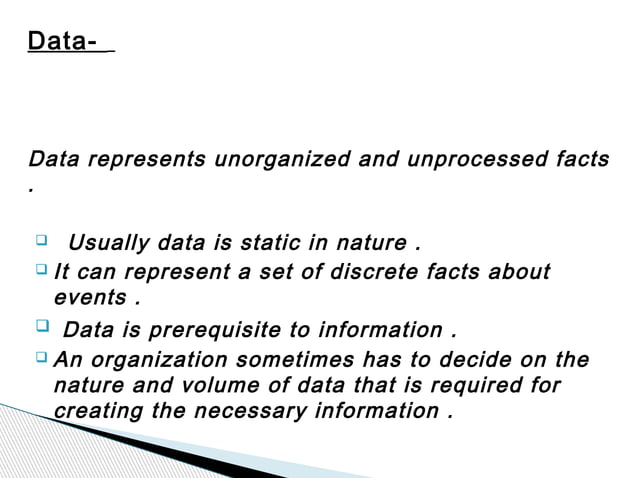 Data, information and knowledge | ODP