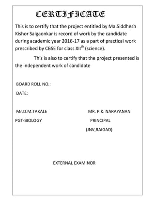 CBSE Biology investigatory project class 12 on population interaction | PDF