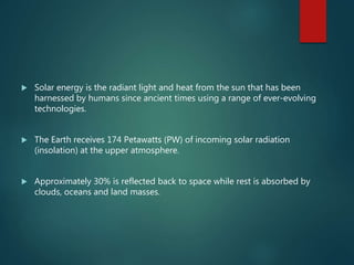 basics of solar energy | PPTX