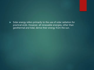basics of solar energy | PPTX