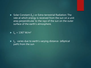basics of solar energy | PPTX