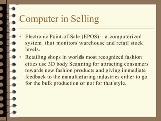 Use of computer in apparel industry (GUB) | PPT