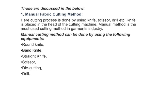 Presentation on Garments Cutting | PPTX
