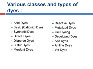 Presentation on Dyeing | PPTX