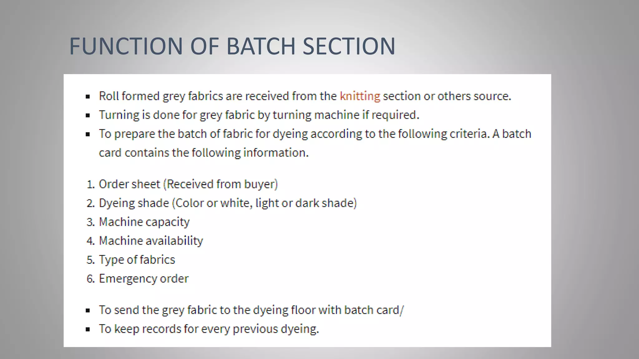 Presentation on Batch Section | PPTX