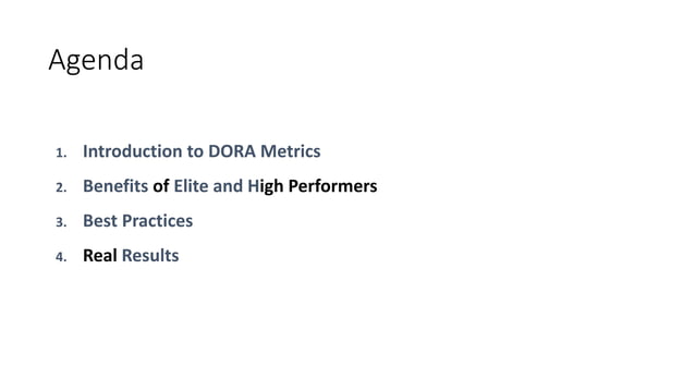 Achieving Elite and High Performance DevOps Using DORA Metrics | PPTX