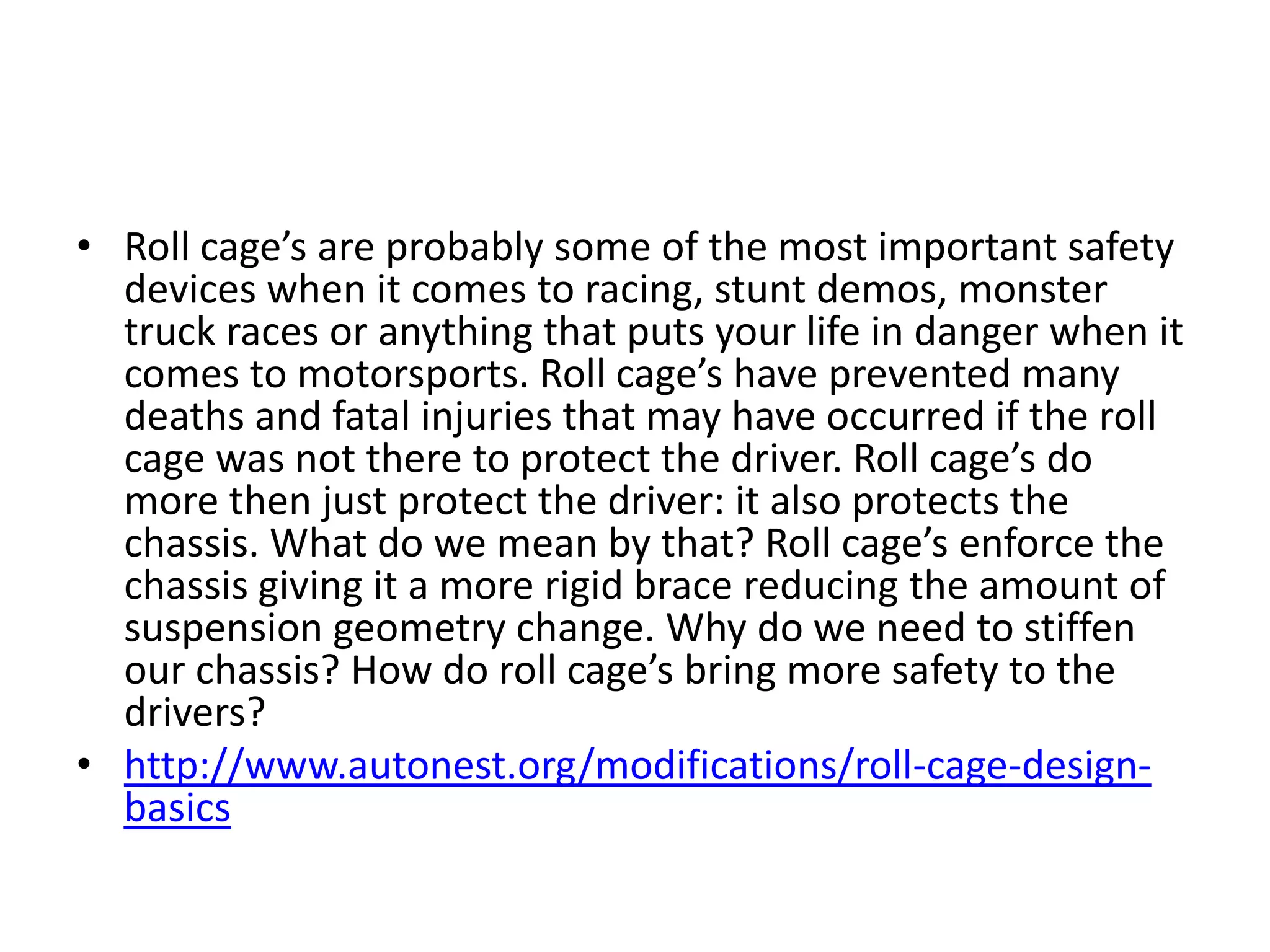 Roll cage power point two | PPTX