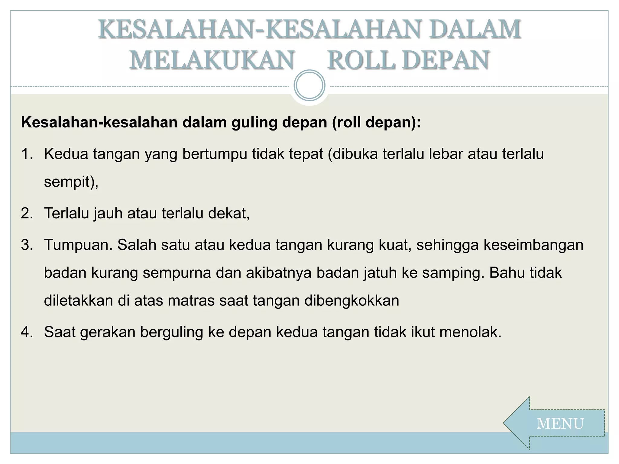 ROLL DEPAN DAN ROLL BELAKANG | PPTX