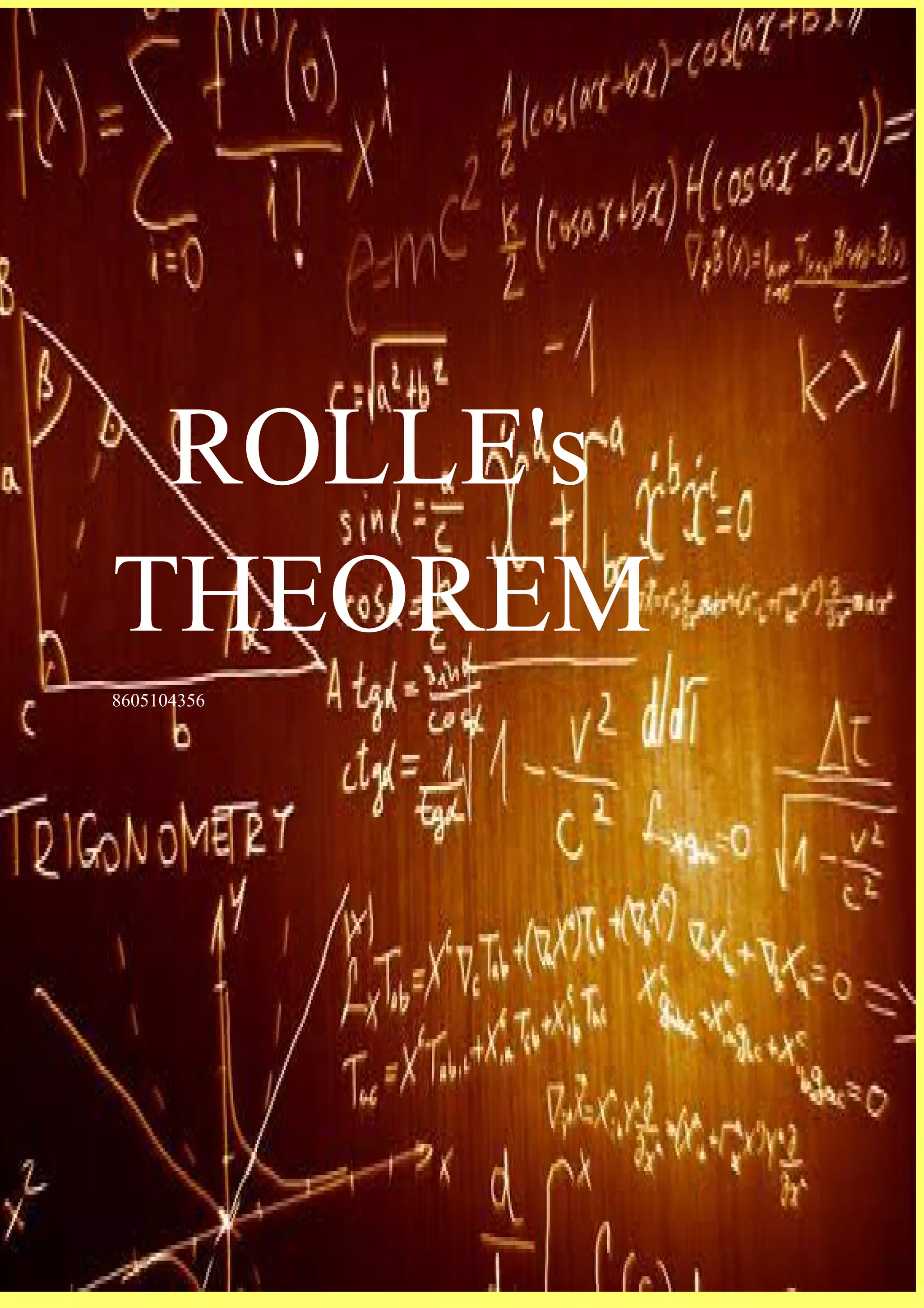 Rolle's theorem | PDF | Physics | Science
