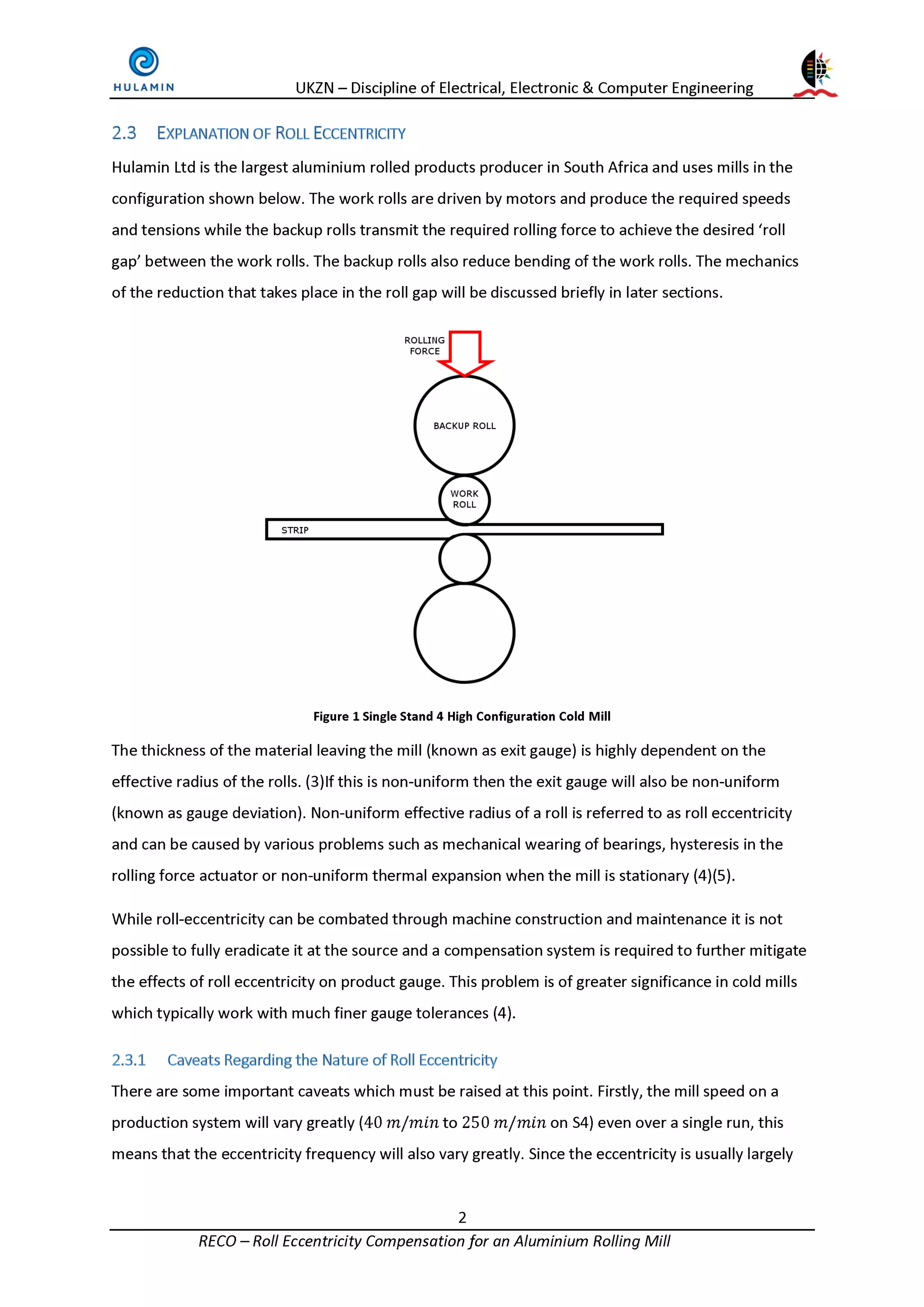 Roll eccentricity compensation system for an aluminium rolling mill | PDF
