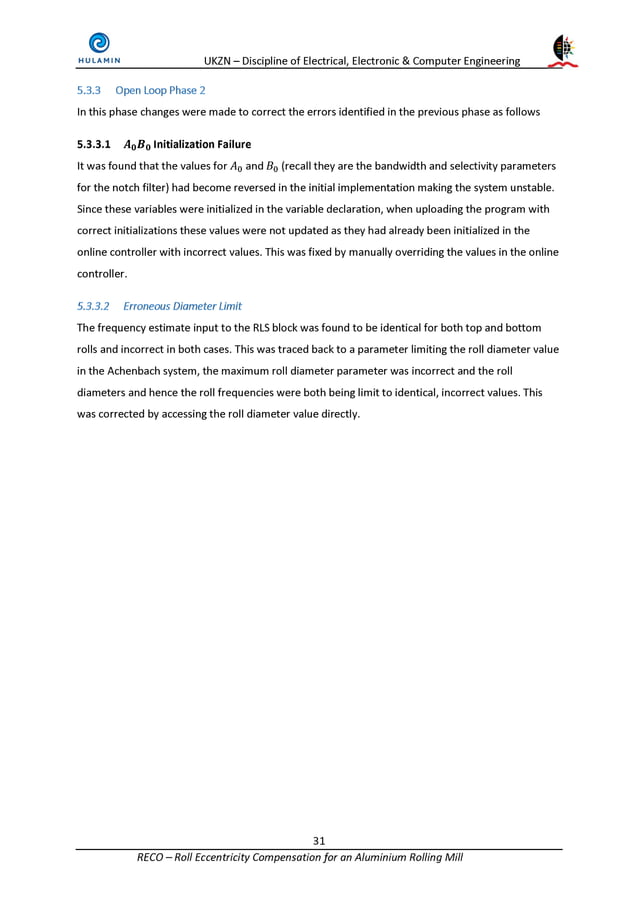 Roll eccentricity compensation system for an aluminium rolling mill | PDF