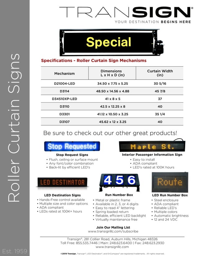 LED Bus Destination Displays | LED Display Signs -Transign