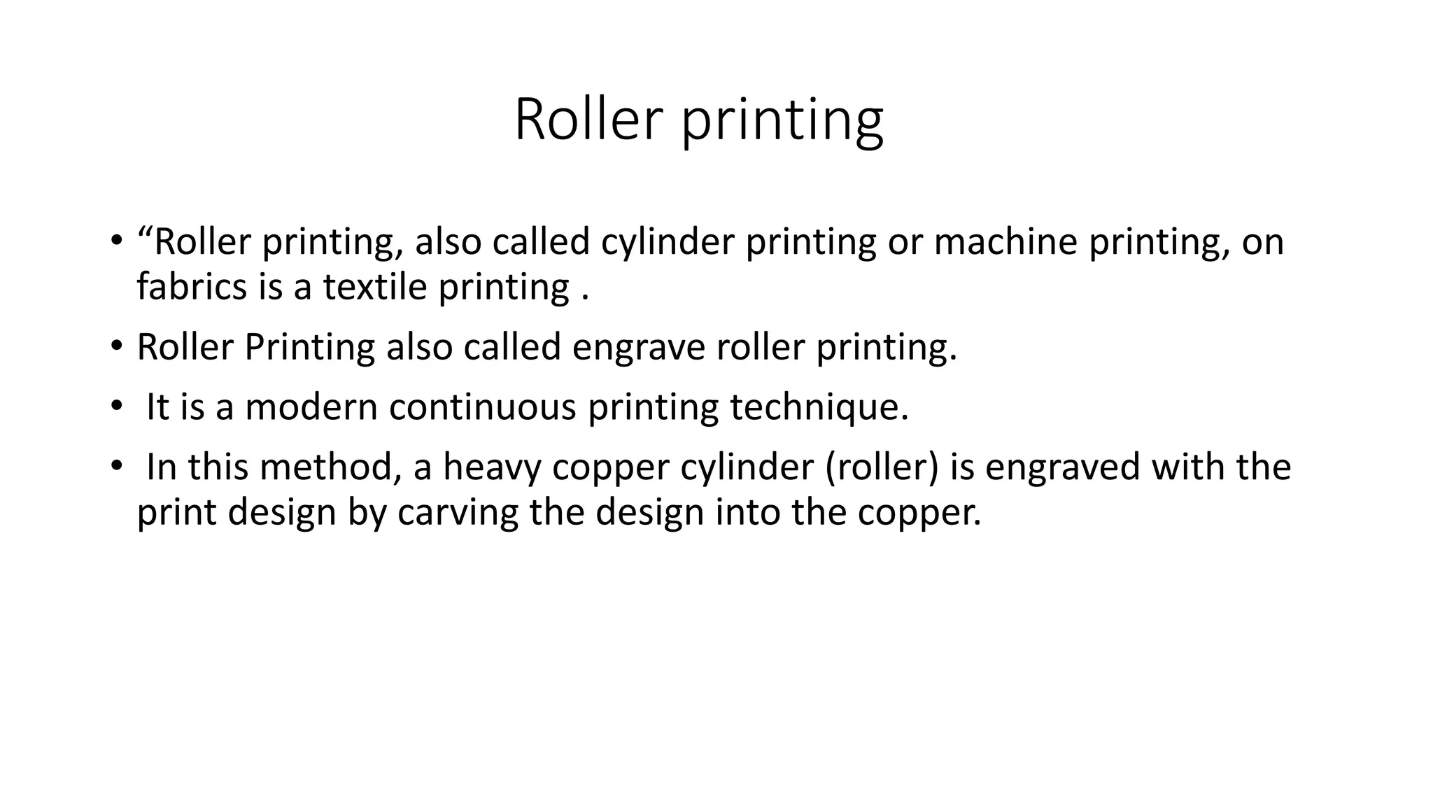 Roller printing | PPTX