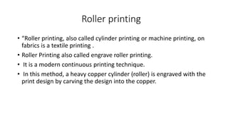 Roller printing | PPTX
