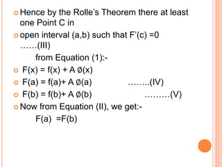 Rolles theorem | PPTX