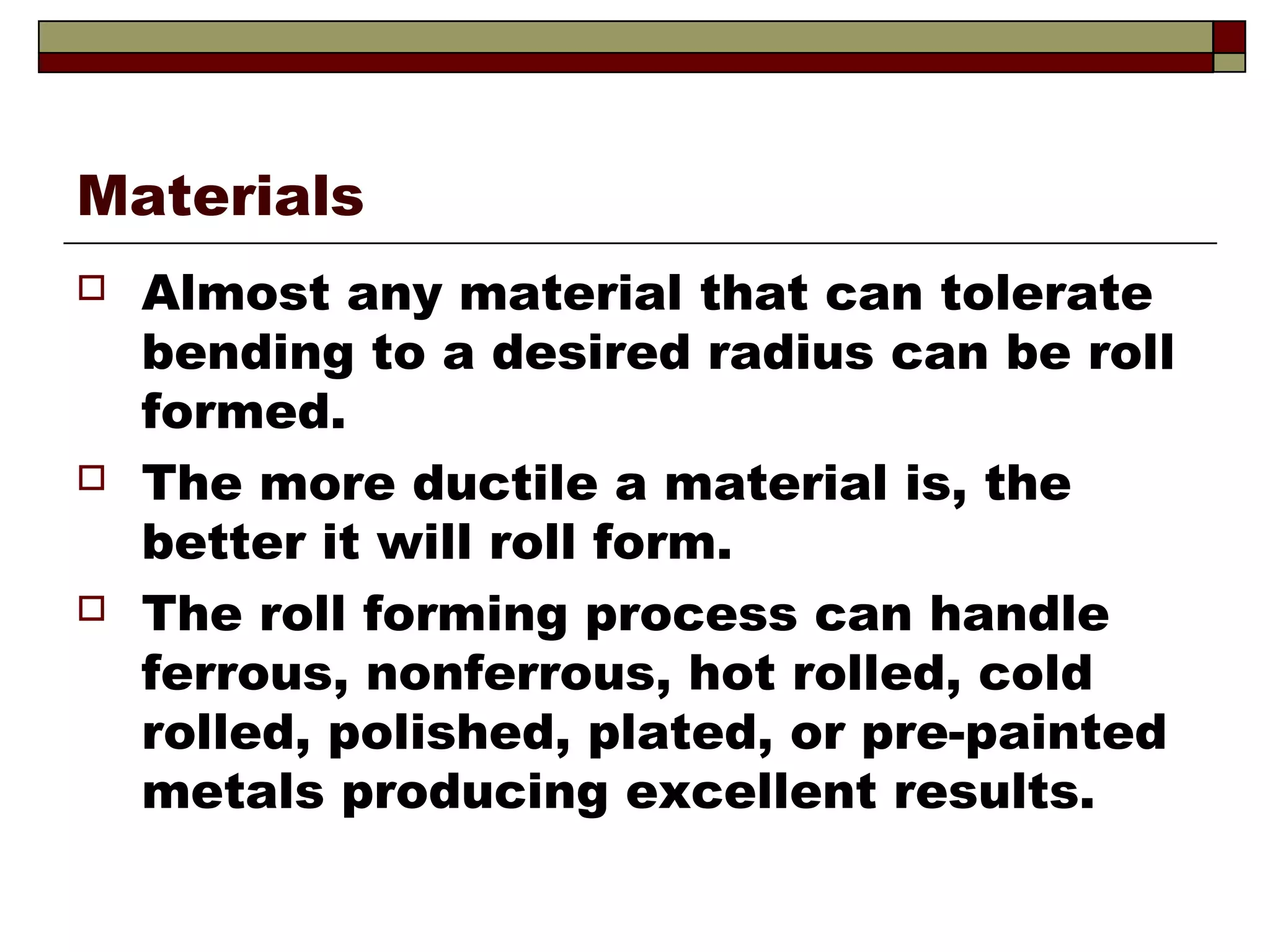 Roll Forming Presentation | PPT