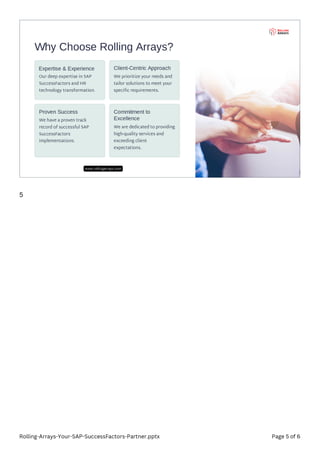 Rolling Arrays: Your SAP SuccessFactors Partner | PDF