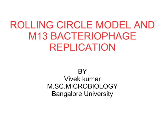 Rolling circle model and m13 bacteriophage replication | PPT