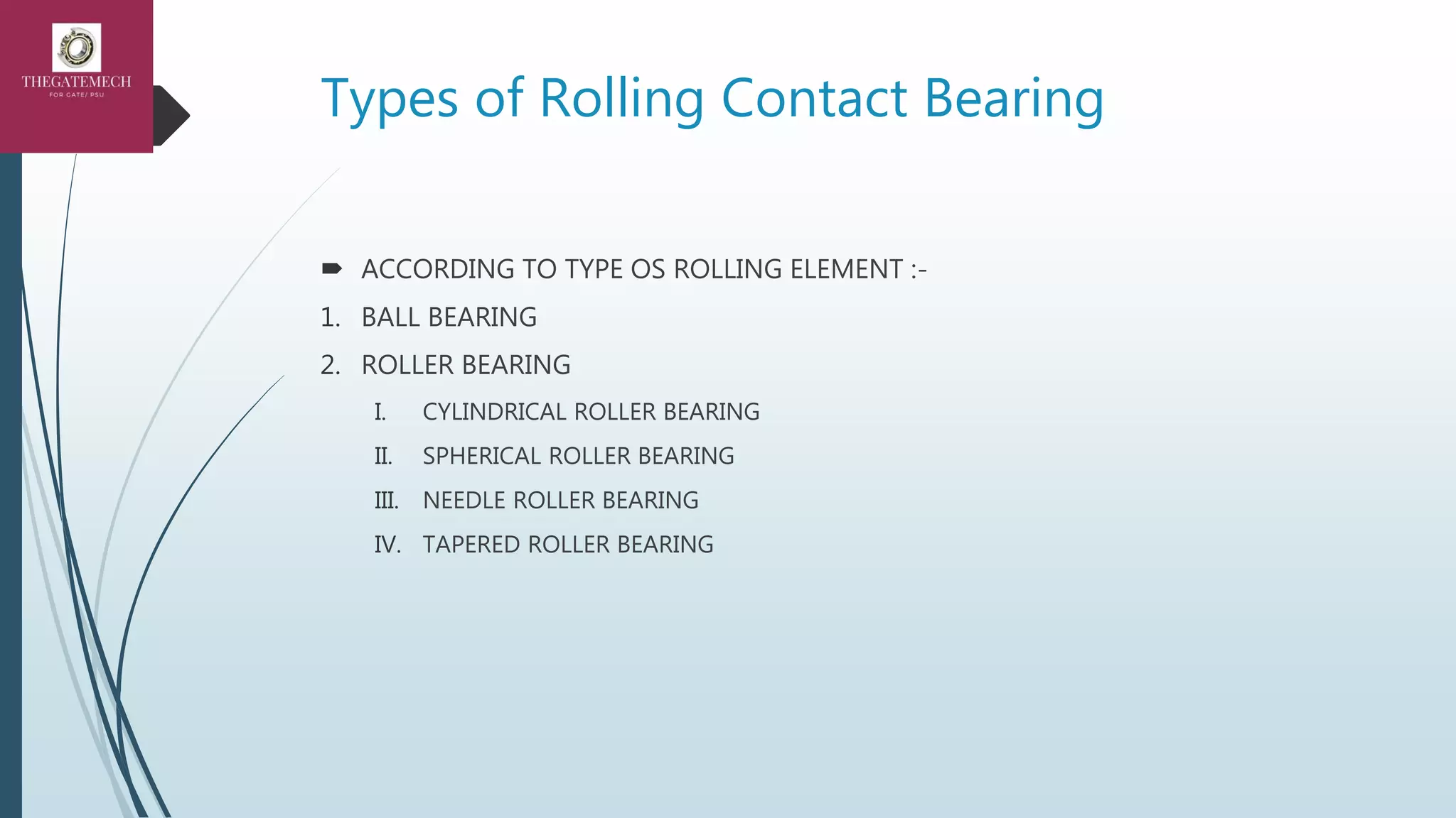 Rolling contact bearing | PPTX