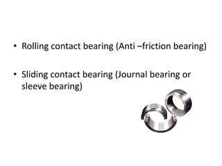 Rolling contact bearings and design procedure | PPTX