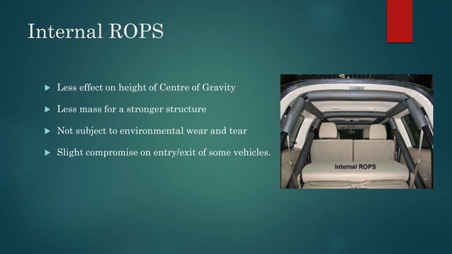 Rolling over protective structures (rops) | PPTX | Off-Road Vehicles ...