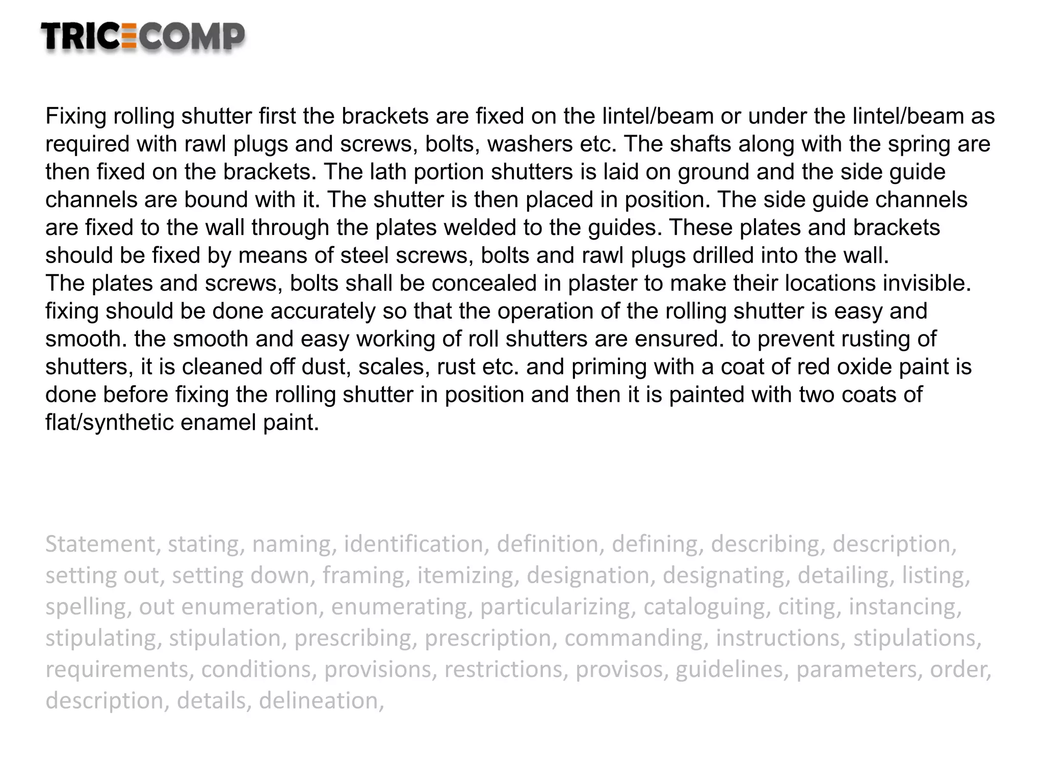 Rolling Shutters Specification in India - SlideShare | PDF