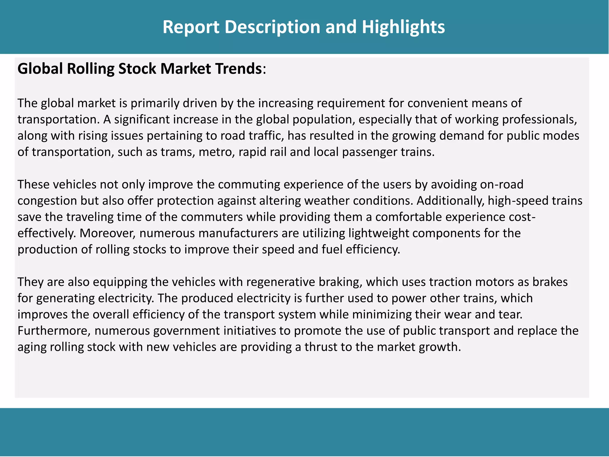 Rolling Stock Market PPT 2021: Size, Growth, Demand and Forecast till ...