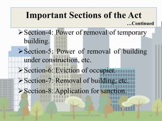 The Building Construction Act, 1952 | PPTX