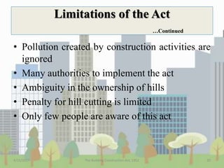 The Building Construction Act, 1952 | PPTX