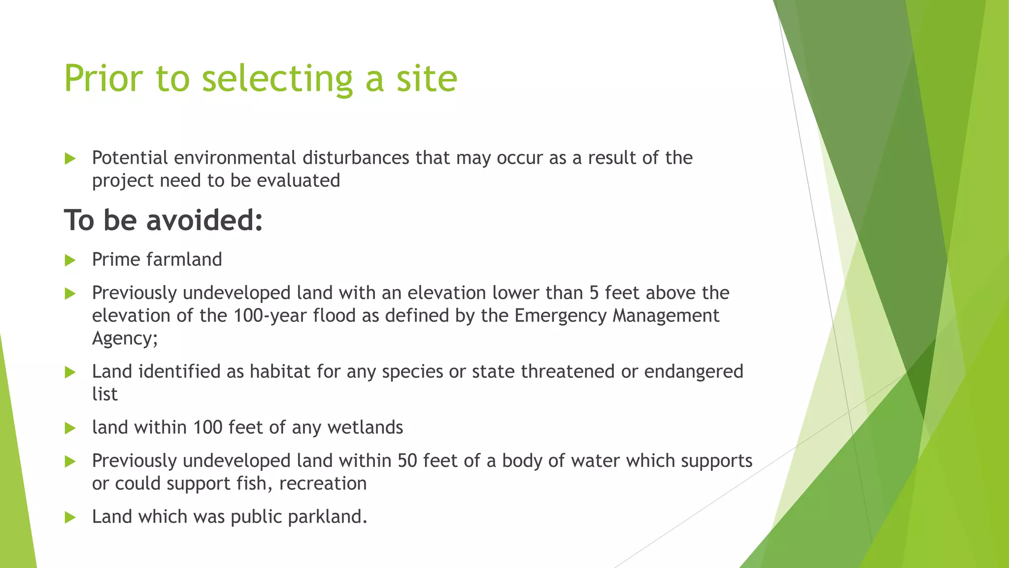 Green Building - Site selection and development | PPTX