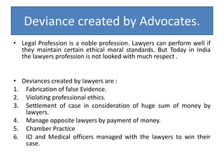 role of BCI for combact deviance by lawyers | PPTX