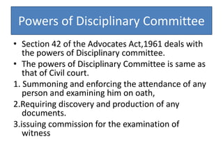 role of BCI for combact deviance by lawyers | PPTX