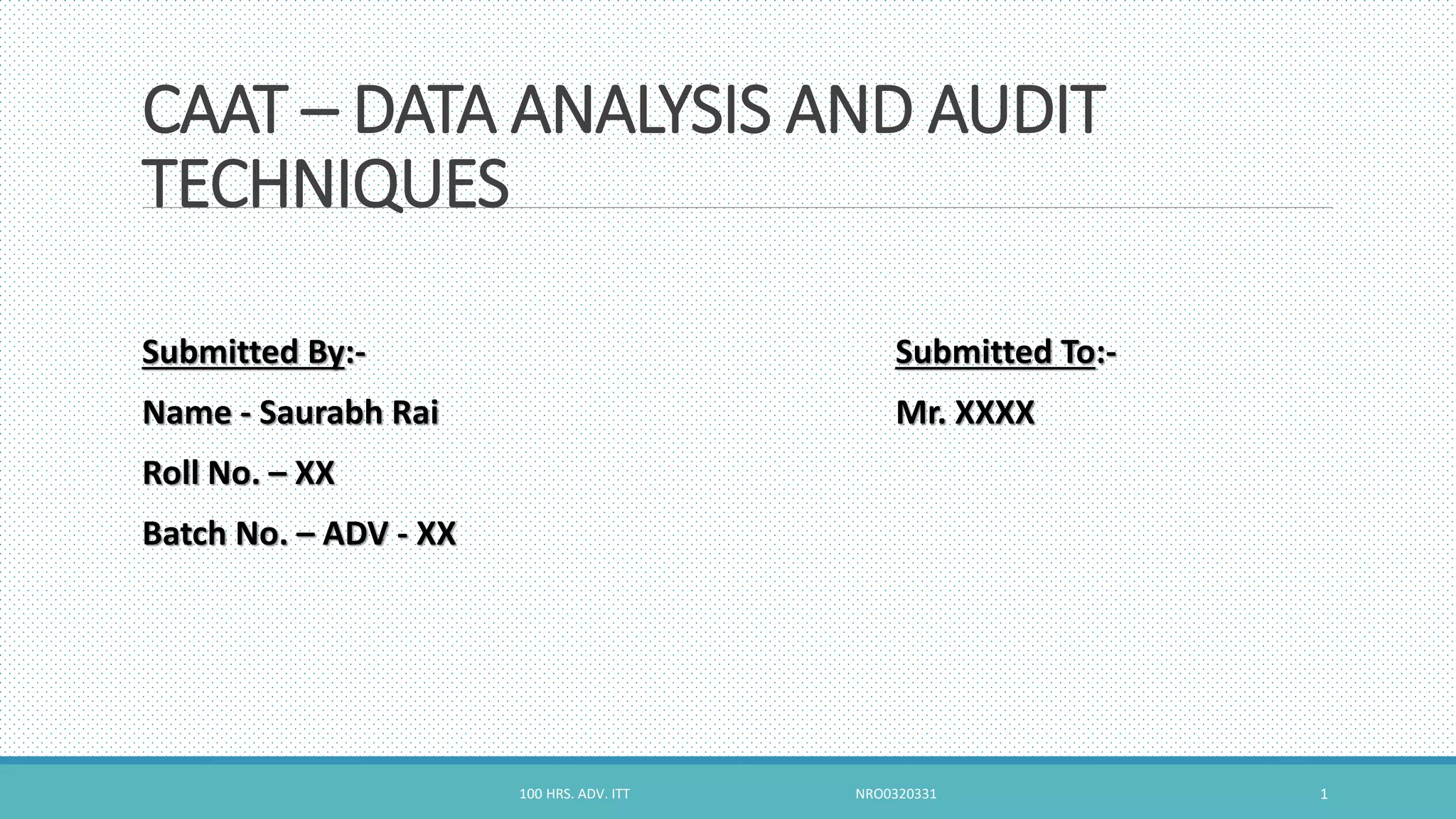 CAAT - Data Analysis and Audit Techniques | PDF