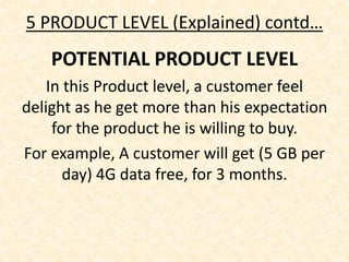 Product life Cycle and 5 product level by Kotler | PPTX