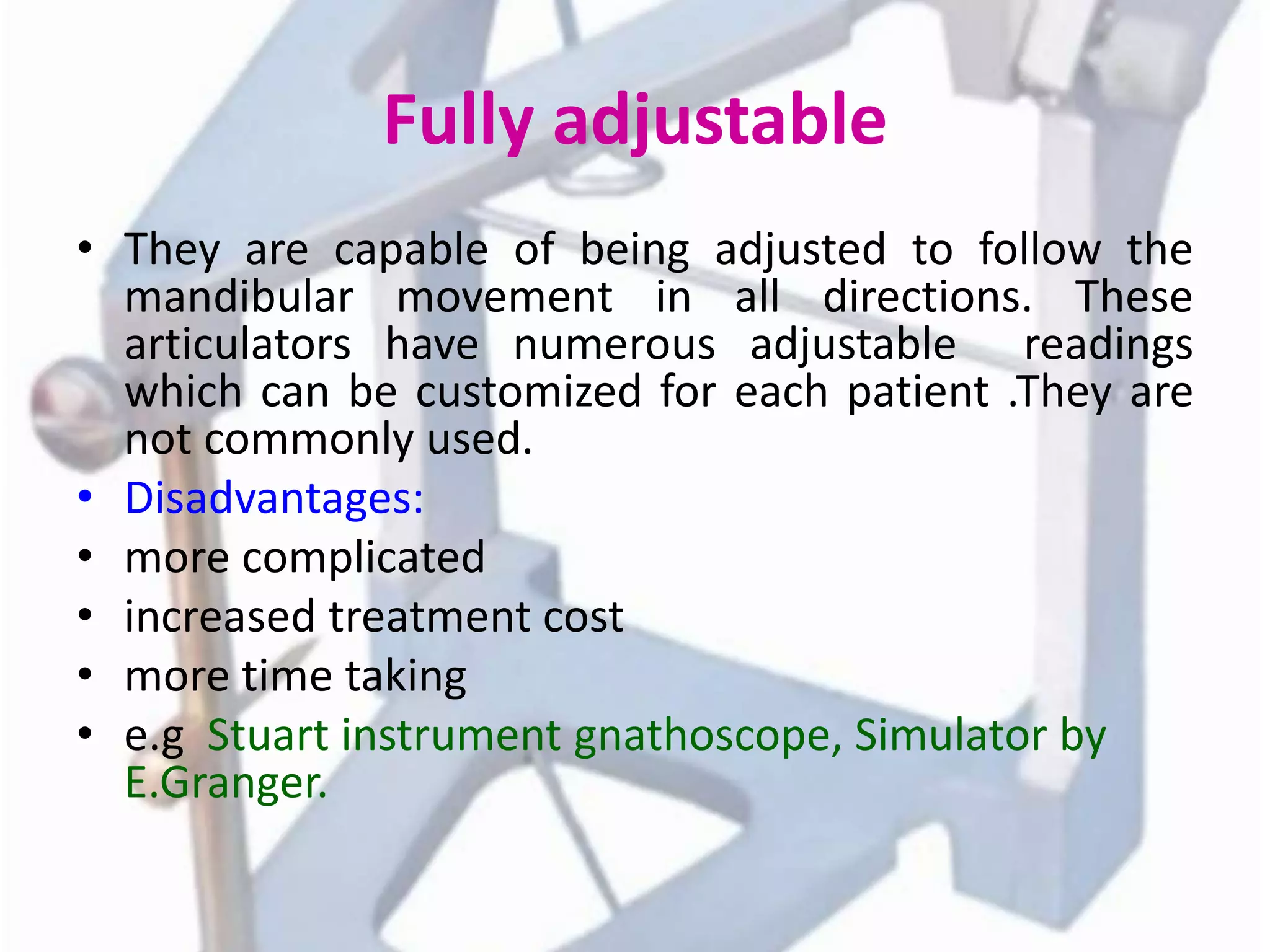 Articulators - parts, classification , limitations | PPTX