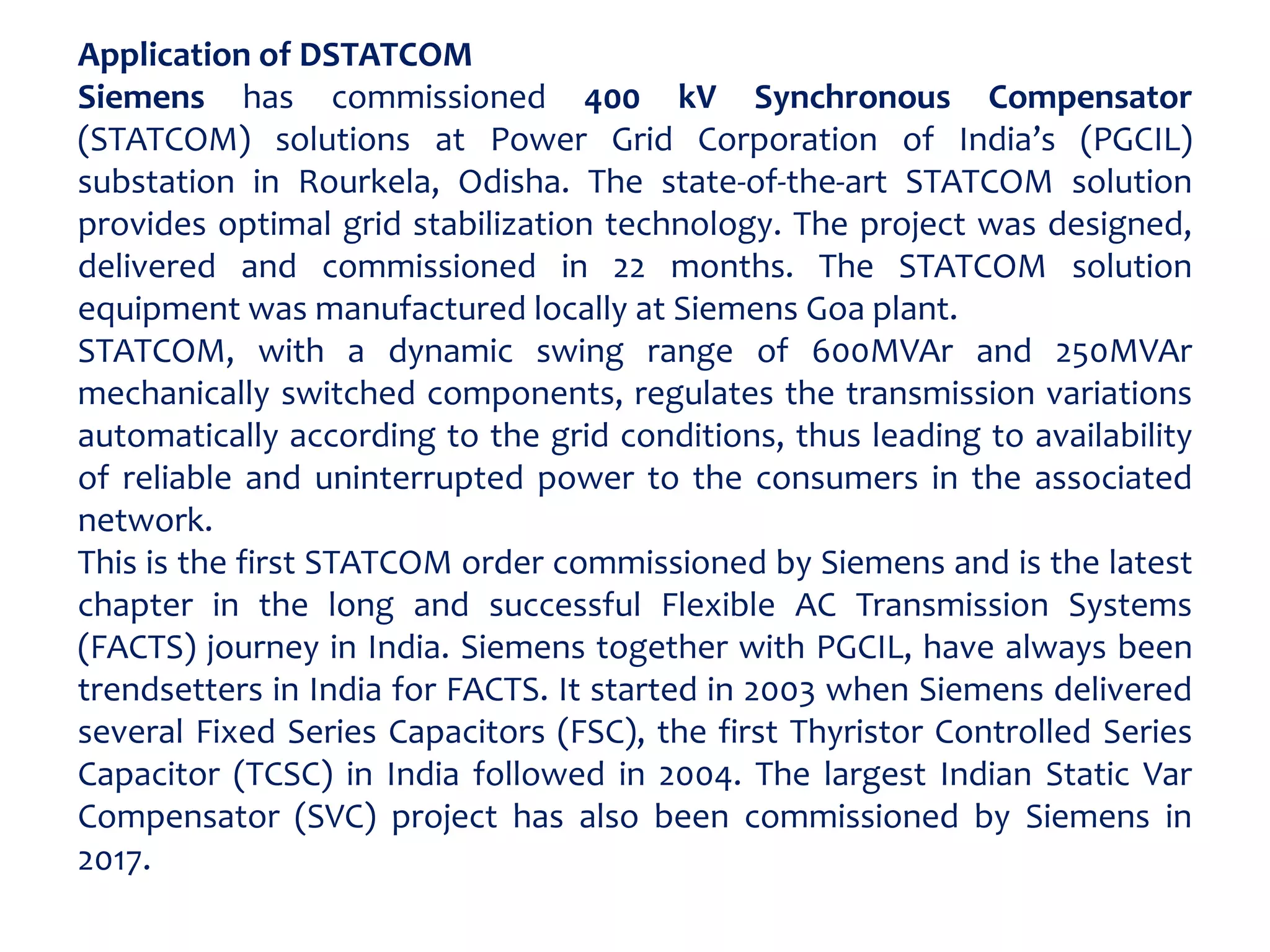 POWER QUALITY IMPROVEMENT BY DSTATCOM | PPTX