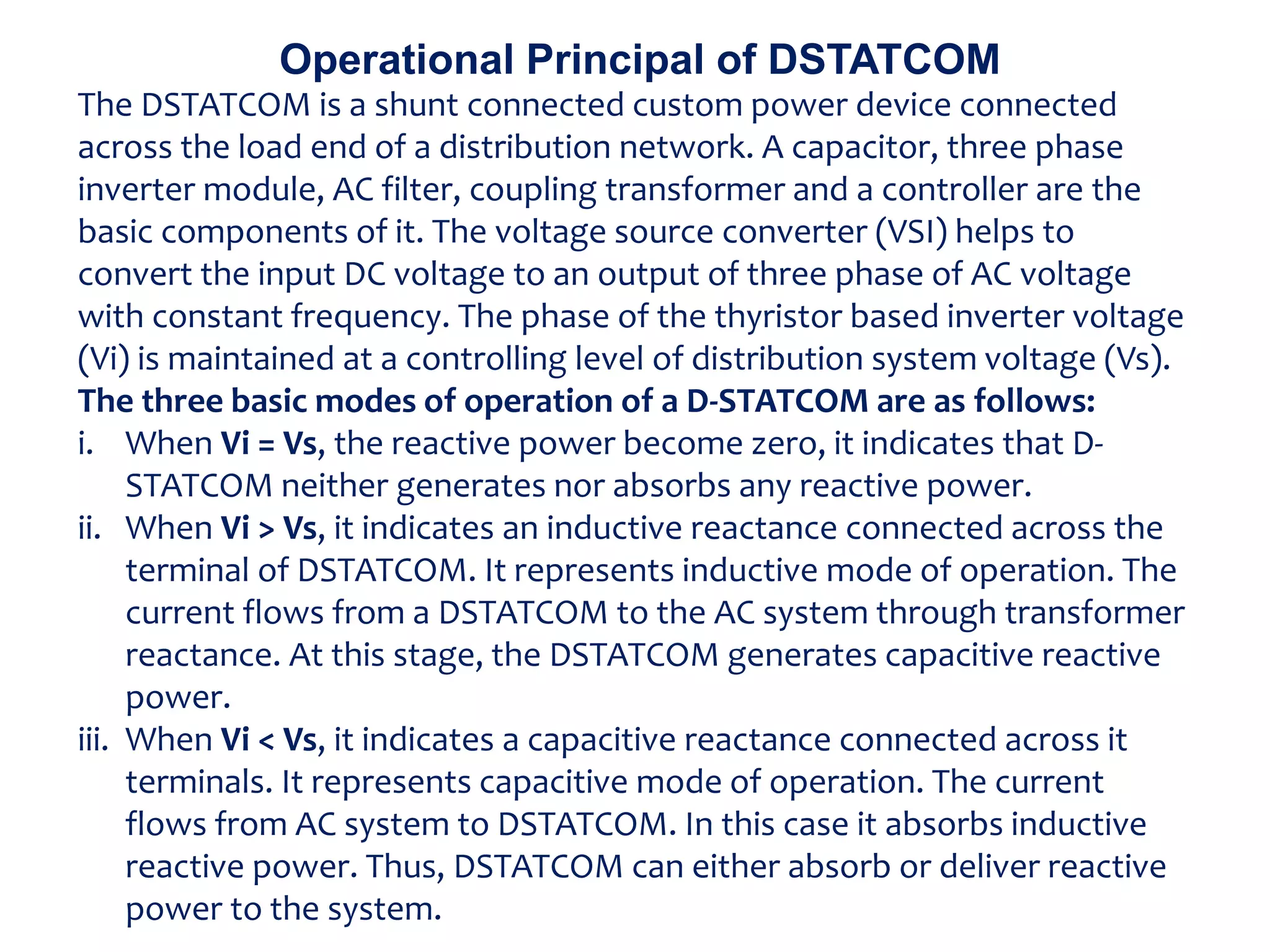 POWER QUALITY IMPROVEMENT BY DSTATCOM | PPTX